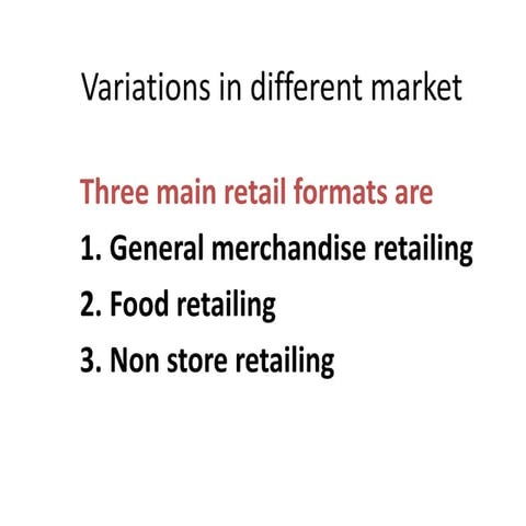 Variations in different international retail market | PPT