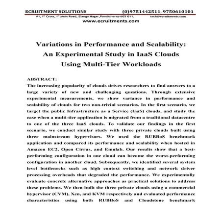 Variations in performance and scalability an experimental study in iaa s clouds using multi tier ...
