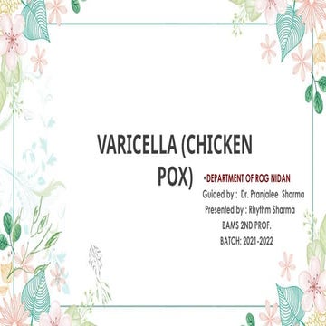 VARICELLA2.pptx ayurveda herbal plant BAMS | PPTX