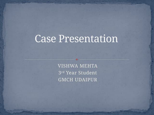 Peripheral Vascular Disease Case Presentation | PPTX