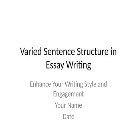 Sentence variety wr (1) | PPT