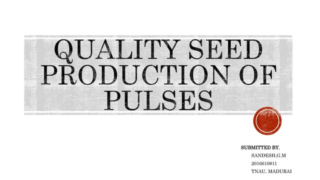 SEED SELECTION.pptx | Agriculture | Industries