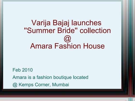 Varija Bajaj Creations | PPT | Designer Clothing | Style & Fashion