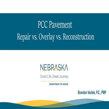PCC Pavement: Repair vs. Overlay vs. Reconstruction | PPTX