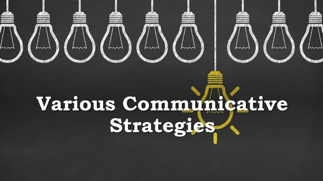 7 communicative strategies | PPTX
