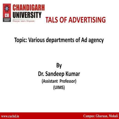 Various departments of ad agency | PPTX