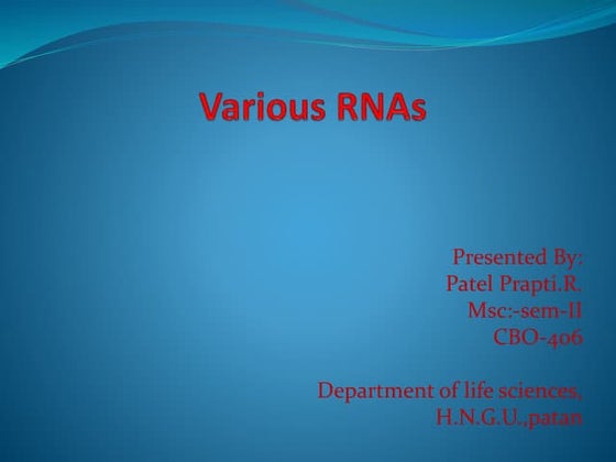 Types of RNA | PPTX