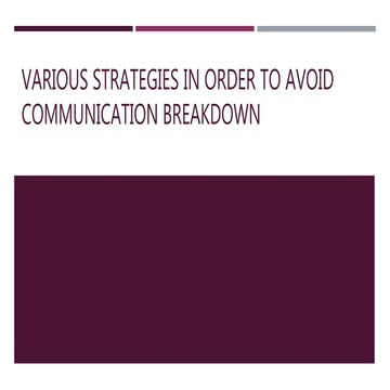 Various Strategies In Order To Avoid Communication Breakdown.pptx