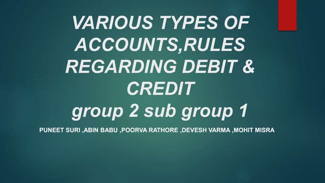 Classification of accounts || personal account || real account ...