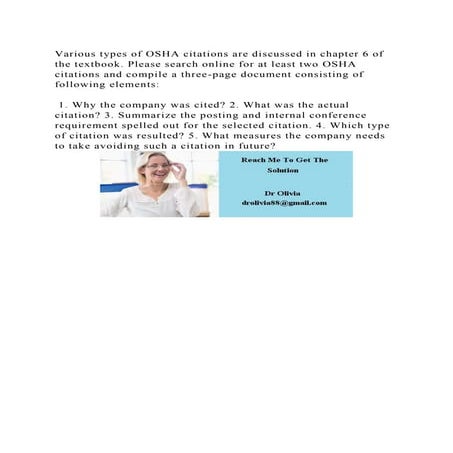 Various types of OSHA citations are discussed in chapter 6 of the te | DOCX