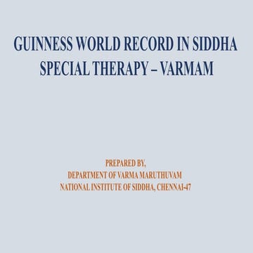 VARMAM Standard of procedure for the varmam related to head | PPTX