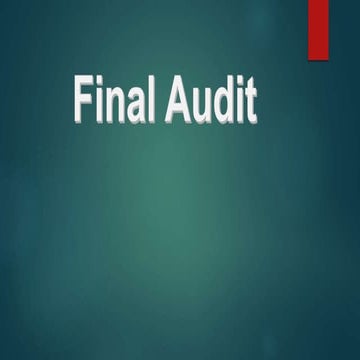 Final audit | PPTX