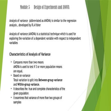 Design of Experiments and ANOVA . | PPTX