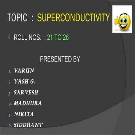 Superconductivity With Graphics Ppt