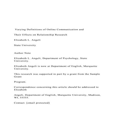 Varying Definitions of Online Communication and The.docx