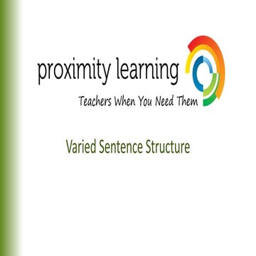 Varying sentence structure | PPTX