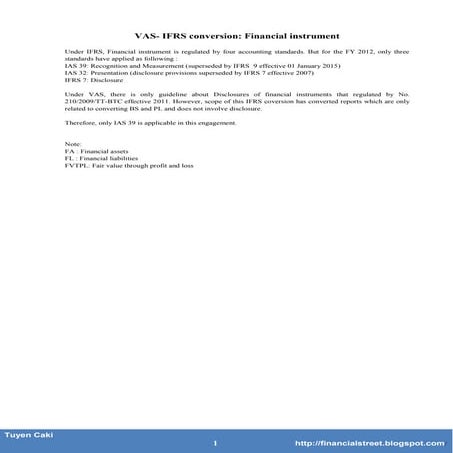 Vas ifrs conversion- financial instrument | PDF