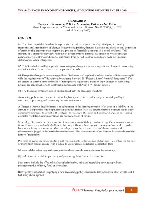 Vietnam Accounting Standards - VAS 01 Frameworks | PDF