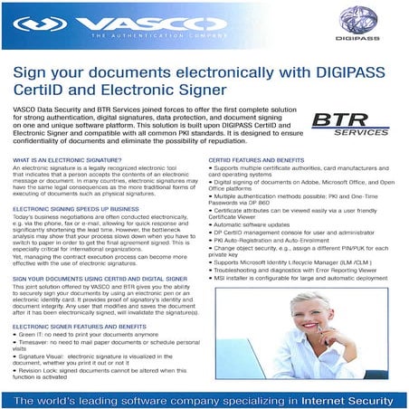 Electronic Signer Vasco Flyer