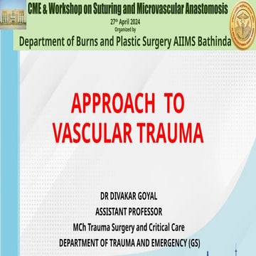 VASCULAR TRAUMA presentation in trauma emergency system | PPTX