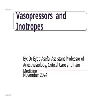 Inotropes and vasopressors | PPTX