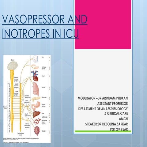 VASOPRESSORS AND INOTROPES USED IN ICU | PPTX