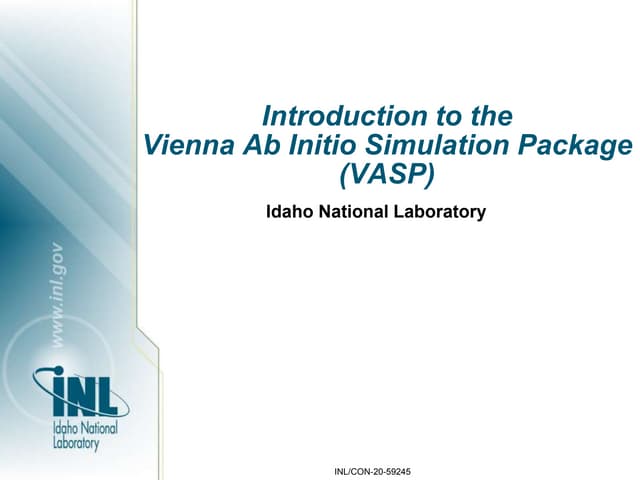 Vasp Tutorial Pptx