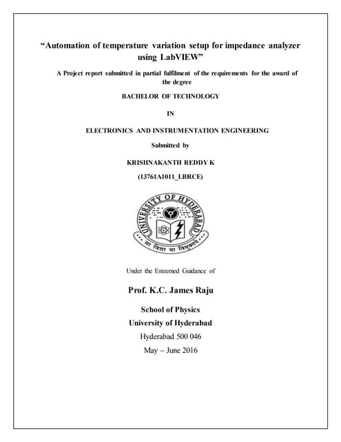 SIMULATION OF TEMPERATURE SENSOR USING LABVIEW | PPTX