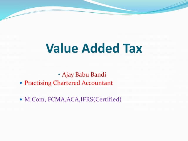 Value Added Tax (Taxable Sales) Philippines | PPTX
