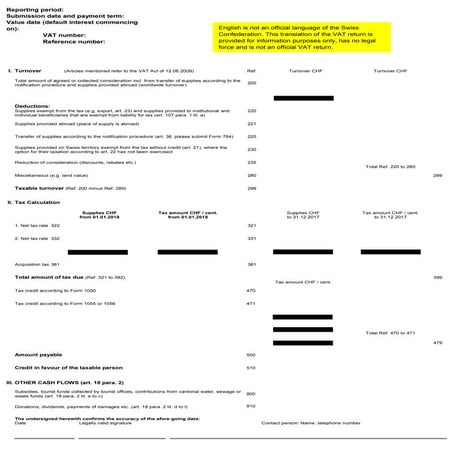 Vat form swiss | PDF
