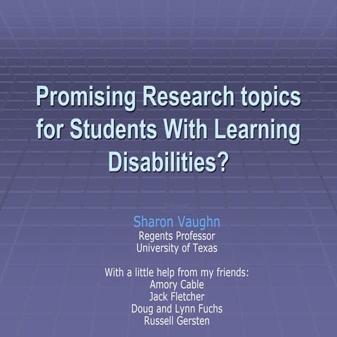 research learning disabilities students .ppt