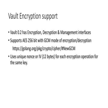 Vault encryption support | PDF