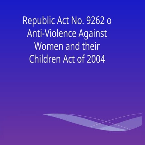 VAWC- Law that protects women and their children | PPT