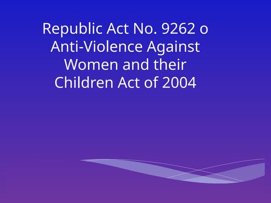 Republic act 9262 | PPT
