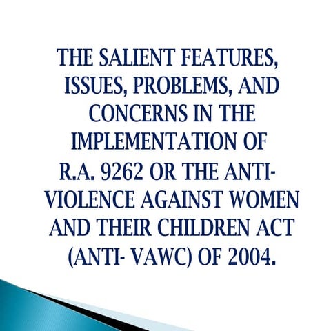 Republic Act 9262 or VAWC under the Philippines | PPT
