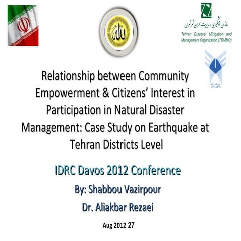 Relationship between community empowerment and citizens' interest in ...