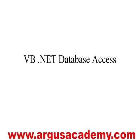 Visual Basic Net Data Accesss Vii Pps Databases Computer 2196