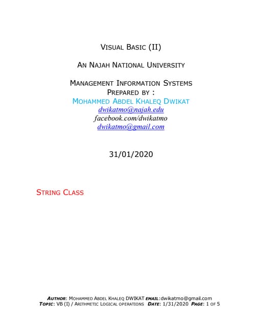 Mohammad Dwikat presentations