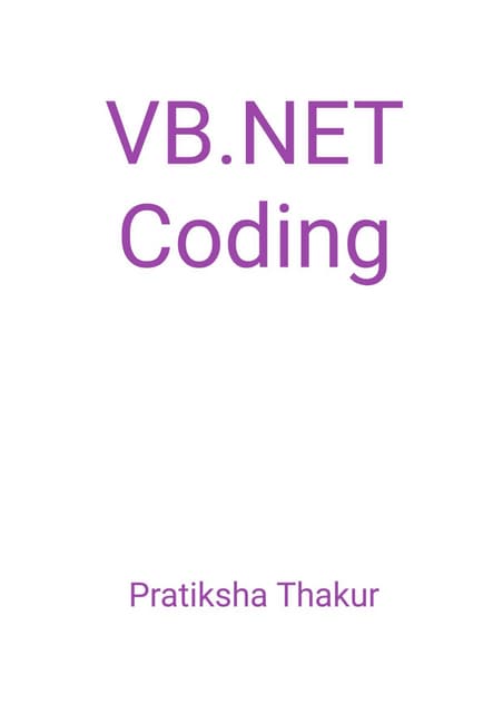 Vbnet Visual Basic Coding Pdf