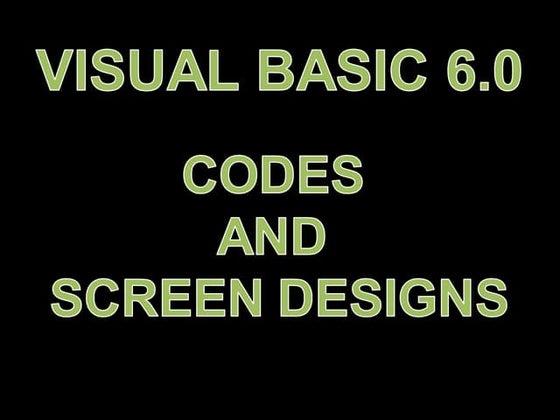 Visual Basic menu | PPT