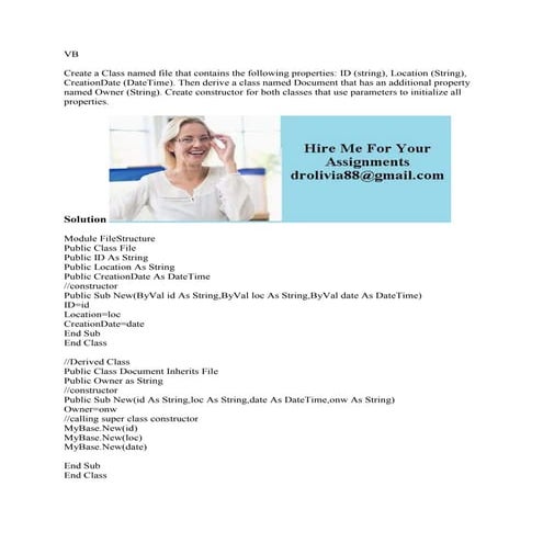 Vb Create A Class Named File That Contains The Following Properties Idocx 9781