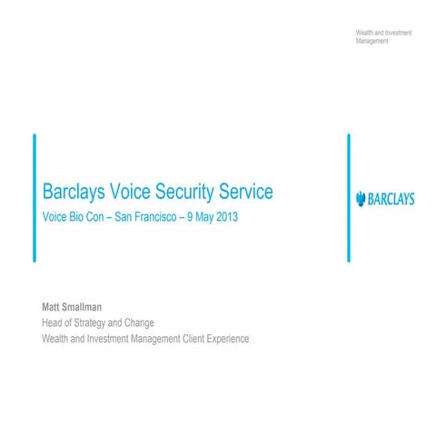 Case Study: Passive Authentication at Barclays | PDF