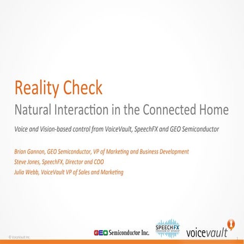 Natural Interaction in the Connected Home | PPT
