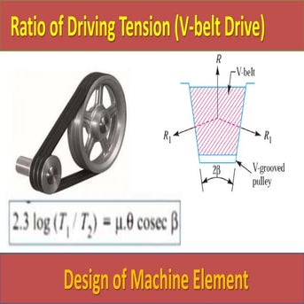 Driving Tension ratio in V belt drive | PPTX