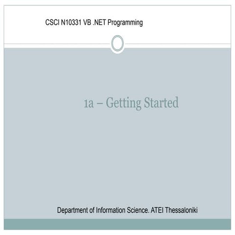 Vb getting started | PPTX