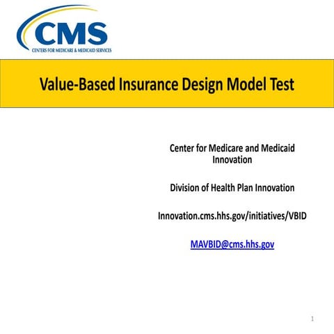 Webinar: Medicare Value-Based Insurance Design Model - Overview | PPT