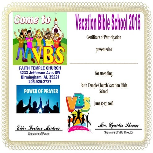 Vbs certificate child | PPT | Christianity | Religion & Spirituality