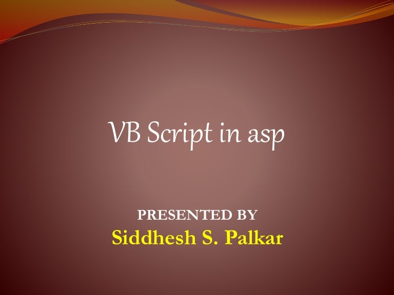Vb Script In Asp