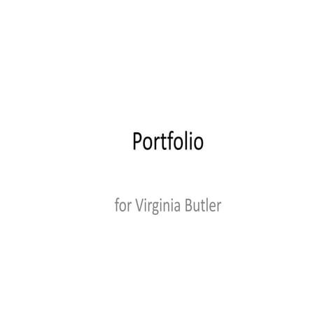 V Butler Portfolio.Ppt
