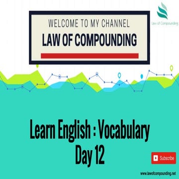 Learn English : Vocabulary Day 12 | PPTX